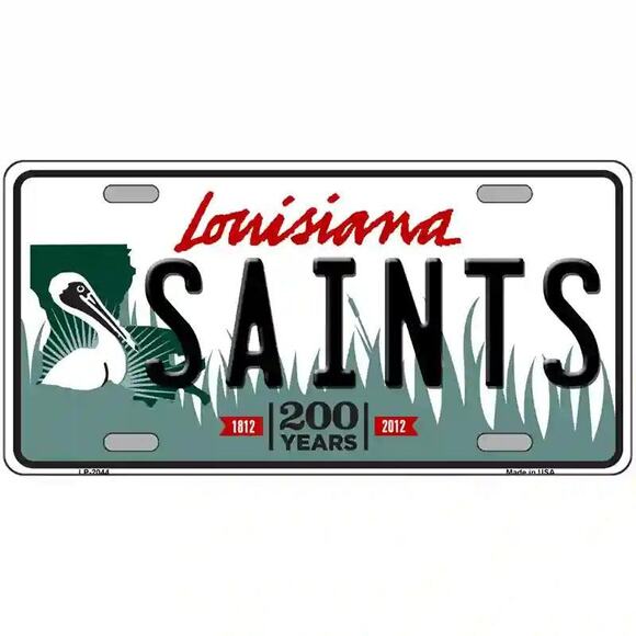 NFL | Wall Decor | Nfl Saints License Plate Super Bowl Metal Nfl Retro ...